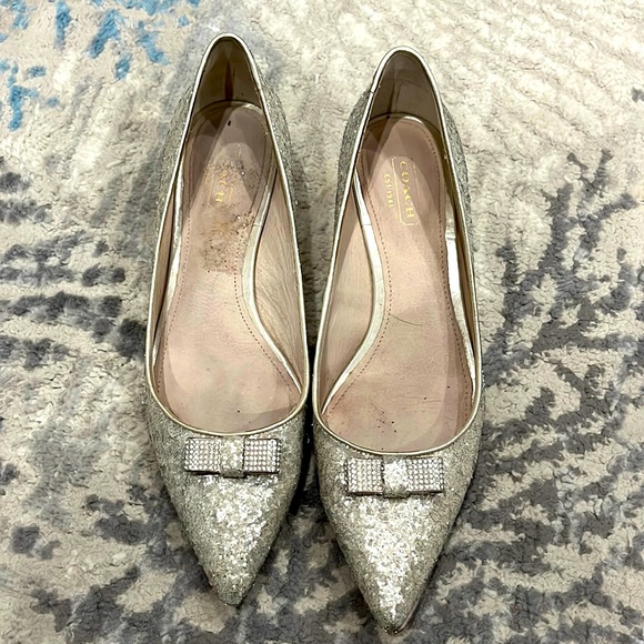 Coach | Shoes | Coach Womens Glitter Kitten Heel 7 | Poshmark
